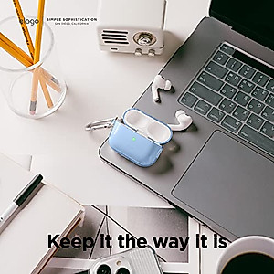 elago Compatible with AirPods Pro 2nd Generation Case Clear - Compatible with AirPods Pro 2 Case, Protective Case with Keychain, Transparent, Wireless Charging, Reduced Yellowing [Aqua Blue]