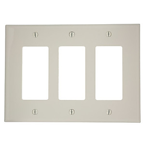 Leviton PJ263-T 3-Gang Decora/GFCI Wallplate, Midway Size, Light Almond