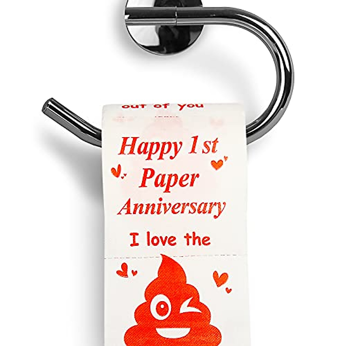 Happy Anniversary Toilet Paper Roll Funny 1st Anniversary for Men and Women Funny Novelty Wedding or Dating Anniversary Present for Him or Her Anniversary Party Decorations Supplies