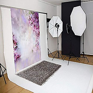 Laeacco 3x5ft Newborn Baby Portrait Theme Backdrops for Photography Dreamy Purple Flowers Baby Photo Backdrop 1x1.5m Newborn Photography Backdrop Sweet Girl Birthday Baby Shower Pregnant Photoshoot