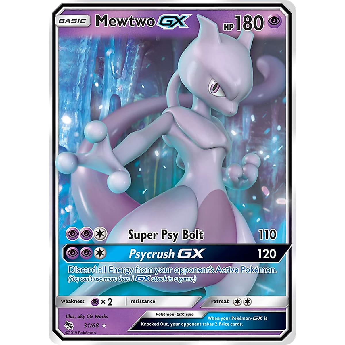 Generic Mewtwo GX 3168 SM Hidden Fates
