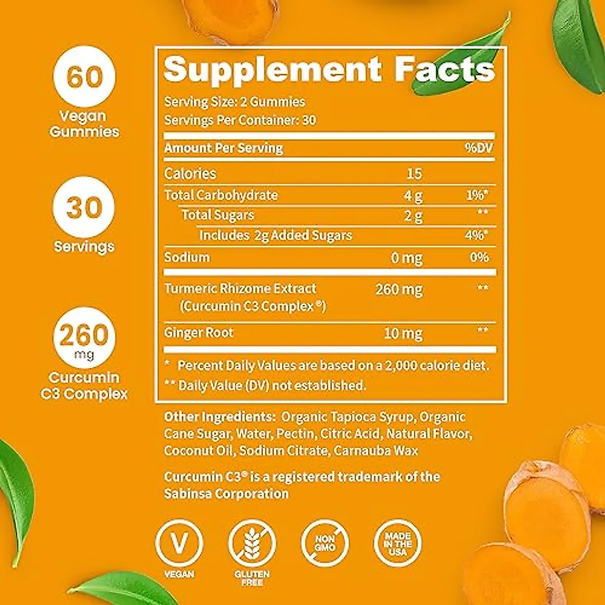 WellPath Vital Turmeric Gummies + Ginger - Joint Support Curcumin Supplement, Turmeric Curcumin C3 Complex, Tasty Alternative to Capsules, Turmeric & Ginger Root, Tropical Flavor Chews, Vegan, 60 Ct