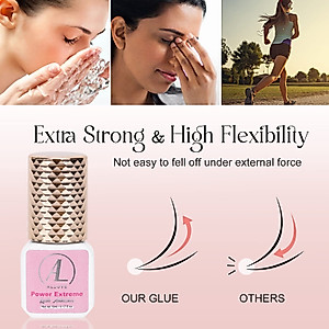 ALLOVE Eyelash Extension Glue for Lash Extensions 1-2s Drying Time Lash Extension Glue Retention up to 7-8 Weeks Power Extreme Waterproof Lash Glue for Eyelash Extensions Professional Use Only
