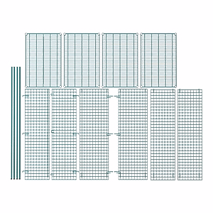 WEBSTORE SUPPLY Stationary Green Wire Security Cage Kit, Commercial Security Metal Mesh Cage, Storage Cage with Shelves (24" W x 36" L x 74" H)