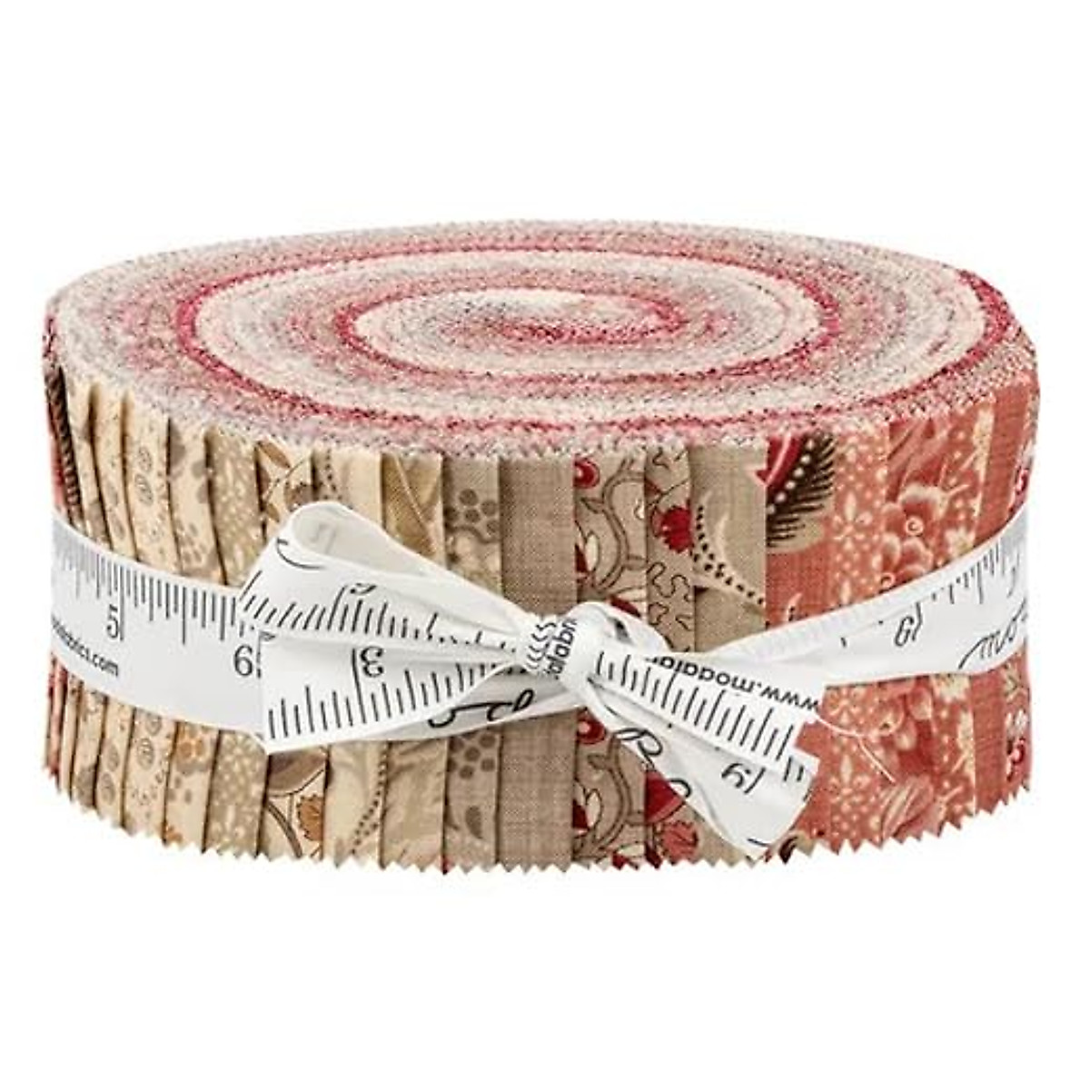 Moda, Jelly Roll, Chateau De Chantilly, Forty 2.5 inch Strips of Fabric