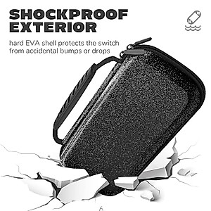 homicozy Glitter Carrying Case Compatible with Nintendo Switch OLED & Switch Console,Black Protective Hard Travel Case Shell Pouch for Nintendo Switch Console/Accessories,Switch Gaming Case for Girls