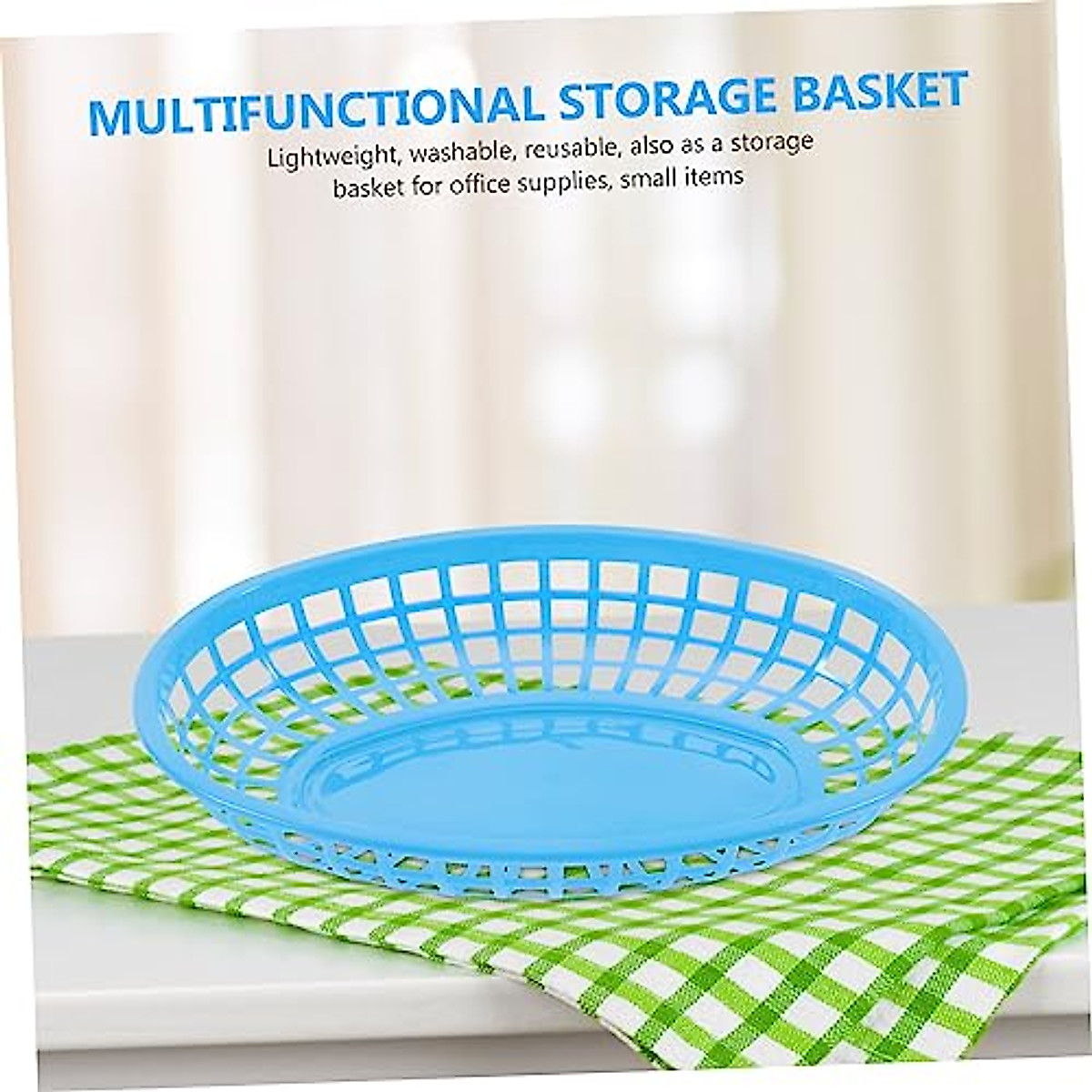 KJHBV 12pcs Snack Plate Hamburger Basket Plastic Hamper Vegetable Food Basket for Snacks Pp Blue Snack Baskets Food Basket Ktv Snacks Basket At Home Afternoon Tea Plastic Food