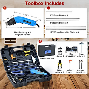 NLBFOU Electric Hot Knife Kit for Grooving/Sculpting/Cutting (5 Blades) Air Cooled 200W 110-120V Pro Slotter Foam Cutting Tool Styrofoam Cutter for XPS, EPP, EPS, EVA, EPE, KT Board, Sponge