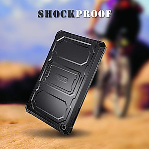 Fintie Shockproof Case for Samsung Galaxy Tab A 10.1 2019 Model SM-T510 / T515 / T517, Tuatara Rugged Unibody Hybrid Full Protective Bumper Kickstand Cover with Built-in Screen Protector, Black