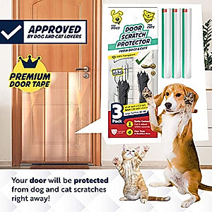 Panther Armor 3-Pack Door Protector from Dog Scratching - 3 x 40" x 8.2" Cat Scratch Door Frame Protector Anti Dog Scratch - Door Guard for Dogs Clear
