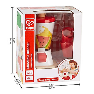 Hape Smoothie Blender | Multicolor Kitchen Smoothie Machine Play Set Complete with Cups & Straws