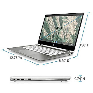 HP X360 14 Chromebook Laptop Computer 14" HD SVA Touch Display Intel Pentium Dual-Core N5000 Processor 4GB DDR4 128GB eMMC WiFi Webcam Chrome OS Google Classroom Compatible w/ 32GB SD Card