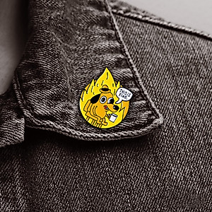 Pugest Niche Enamel Pins Funny Pins - This Is Fine Dog Pins, Unique Anime Pin, Cute Coffee Tea Pins for Jacket Cotton Shirt Skirt Cotton Canvas Bag Denim Jacket (1pc style1)