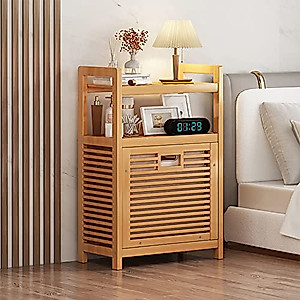 Baveke Laundry Hamper with 2-Tier Shelves and Tilt Out Basket, Laundry Baskets Organizer Hampers Bathroom Storage Shelf for Laundry Room, Bathroom, Nursery, Bedroom, Guest Room, Closet (Large)