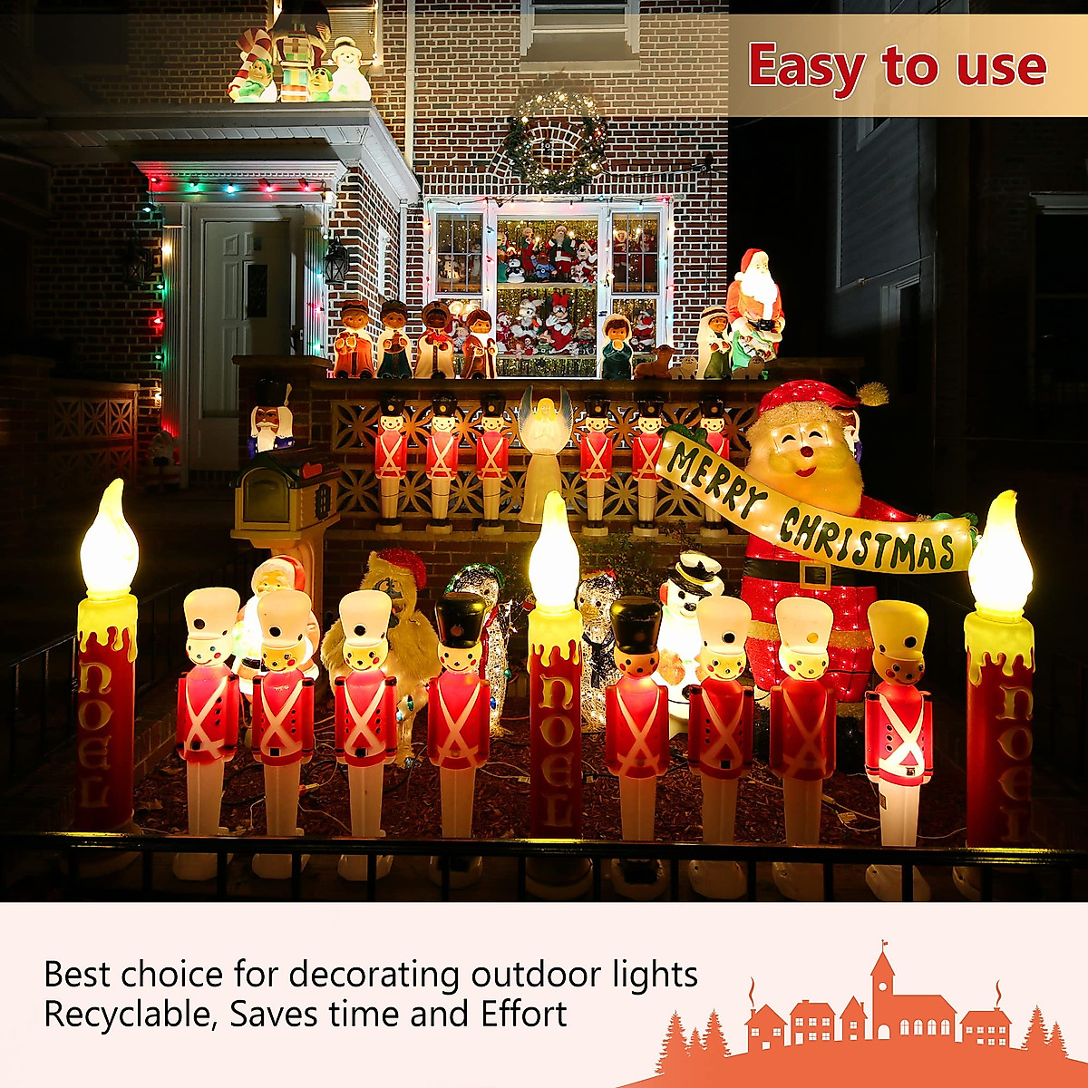 Meonum 2 Set Blow Mold Light Kit Replacement, E27 E26 Single Light Cord Kit with Switch Fuse Plug, for Indoor Outdoor Halloween Christmas Village House Craft Decorations and Salt Lamp