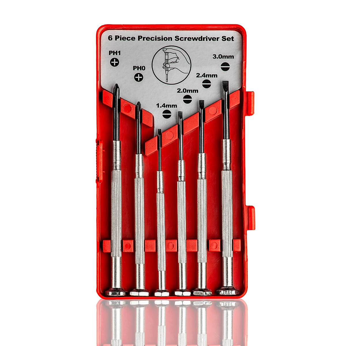 Mini Screwdriver Set Plus Tweezer, 7 PCS Total, Small Screwdriver Set with 6 Different Size Flathead and Phillips Screwdrivers, Precision Screwdriver Set for Jewelry, Watch, iPhone, Eyeglass Repair
