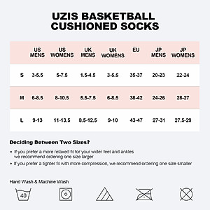 UZIS Crew Socks Compression Socks Cushion Socks Breathable Outdoor Sports Socks for Men Women 3 Pairs