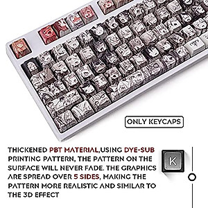 Gliging Anime Keycaps 108 PBT Dye Sublimation OEM Profile Japanese Anime Keycap for 61/87/104/108 Cherry Mx Gateron Kailh Switch Mechanical Keyboard