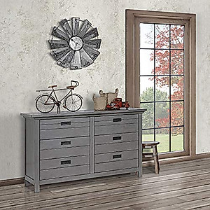 Evolur Waverly Double Dresser, Rustic Grey , 54x20.25x33 Inch (Pack of 1)