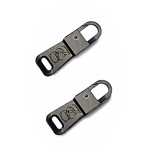 Zpsolution Stainless Steel Zipper Pulls - More Sturdy Zipper Pull Replacement for Luggage Suitcase Backpacks - Easy Use for Broken And Missing Zipper Pulls (Stainless Steel 2Black)