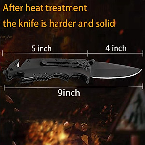 ANXYPGX Pocket Knife for Men,Folding Knife with Stainless Steel 7Cr13Mov 4'' Blade，Knife with Clip for Camping,Hunting,Survival and Outdoor Activities-Good for Mens Gift