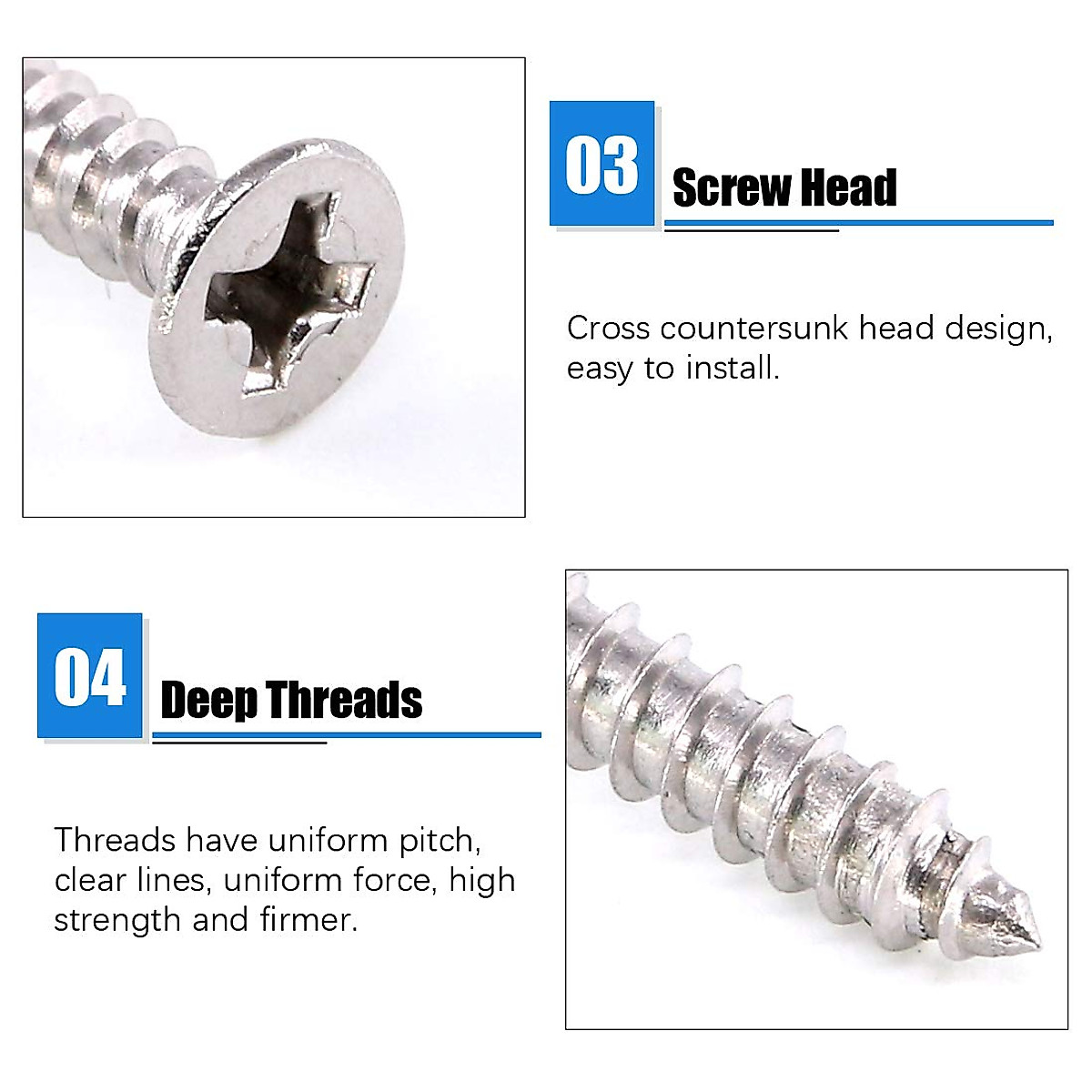 Glarks 35-Pieces 1.6 inch/ 2.4 inch/ 4 inch Stainless Steel Flat Straight Brace Brackets Mending Joining Plates Repair Fixing Bracket Connector and 80pcs Screws Set, Total 115pcs, Silver