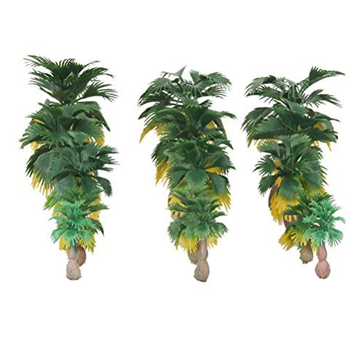 NUOLUX 15pcs Model Train Palm Trees 5 Size Tropical Forest Landscape Scale N Z 1:100-1:300