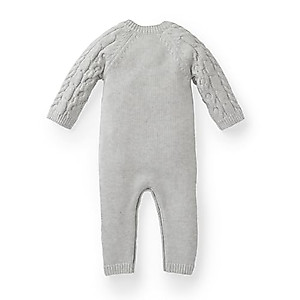 Hope & Henry Layette Grey Cable Knit Sweater Romper