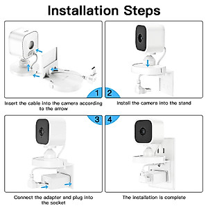 Koroao 2PACK Blink Mini Outlet Wall Mounts - AC Outlet Wall Plug Mount Stand Holder Bracket for Blink Mini Indoor Camera Without Messy Wires or Screws(Blink Mini is not Include)