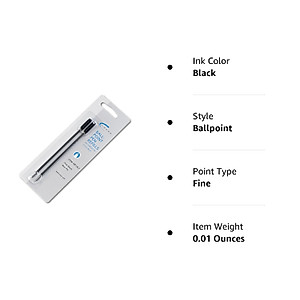 Cross 85142 Refills For Ballpoint Pens, Fine, Black Ink, 2/Pack