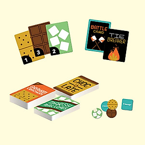 Chronicle Books S’Mores Wars: The Campfire Card Game of Snack Attacks (Competitive Card-Drafting Marshmallow Game for The Whole Family, Fast & Fun Food-Themed Card Game),Multicolor