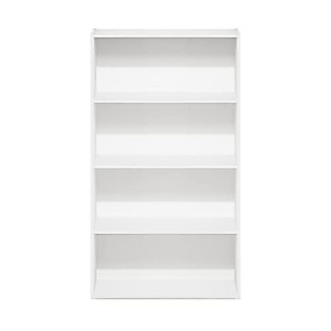 Furinno Pasir 4-Tier Bookcase/Bookshelf/Storage Shelves, White