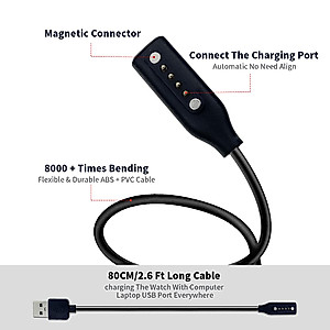 Chofit Compatible with Bose Frames Rondo Charger Cable,3.3ft USB Magnetic Charging Cable for Bose Frames Alto S/M M/L,Bose Frames Soprano,Bose Frames Tenor (Black-2 Pack)