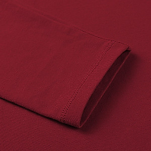 LecGee Men's Casual Slim Fit Lightweight Long Sleeve Pullover Top Thermal Turtleneck T-Shirt Wine Red