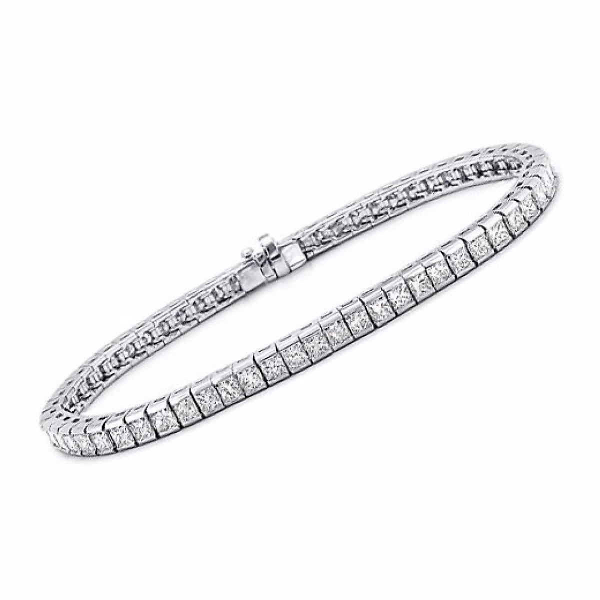 Madina Jewelry 4.00 ct Ladies Princess Cut Diamond Tennis Bracelet in Channel Setting