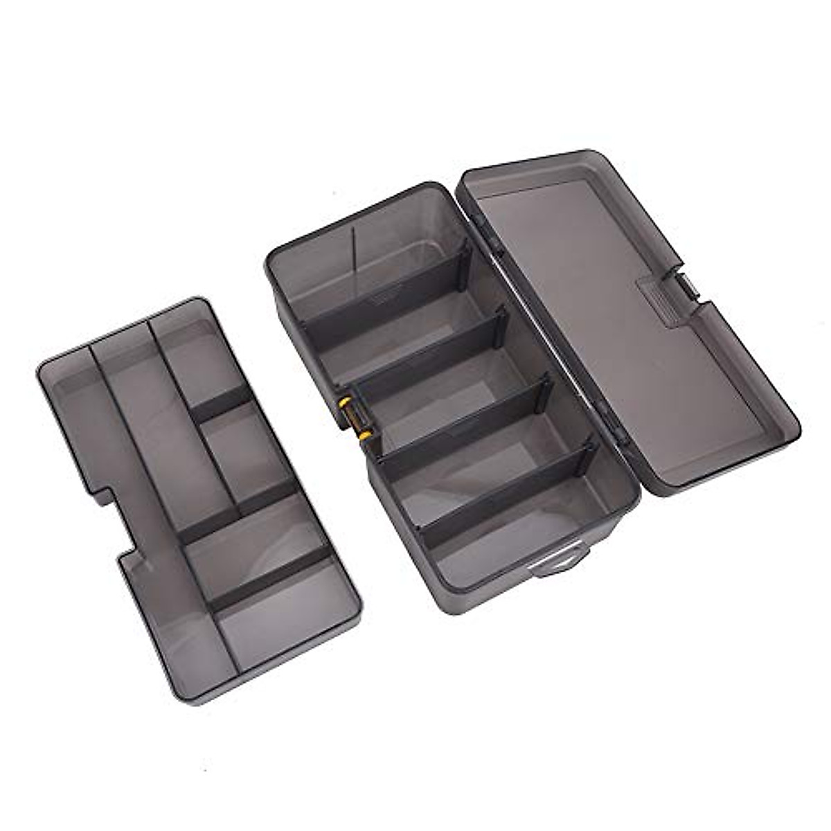 Plastic Fishing Box, Double Layers Fishing Accessories Removable Compartment Humanized Hanging Hole Design for Travel for Outdoor
