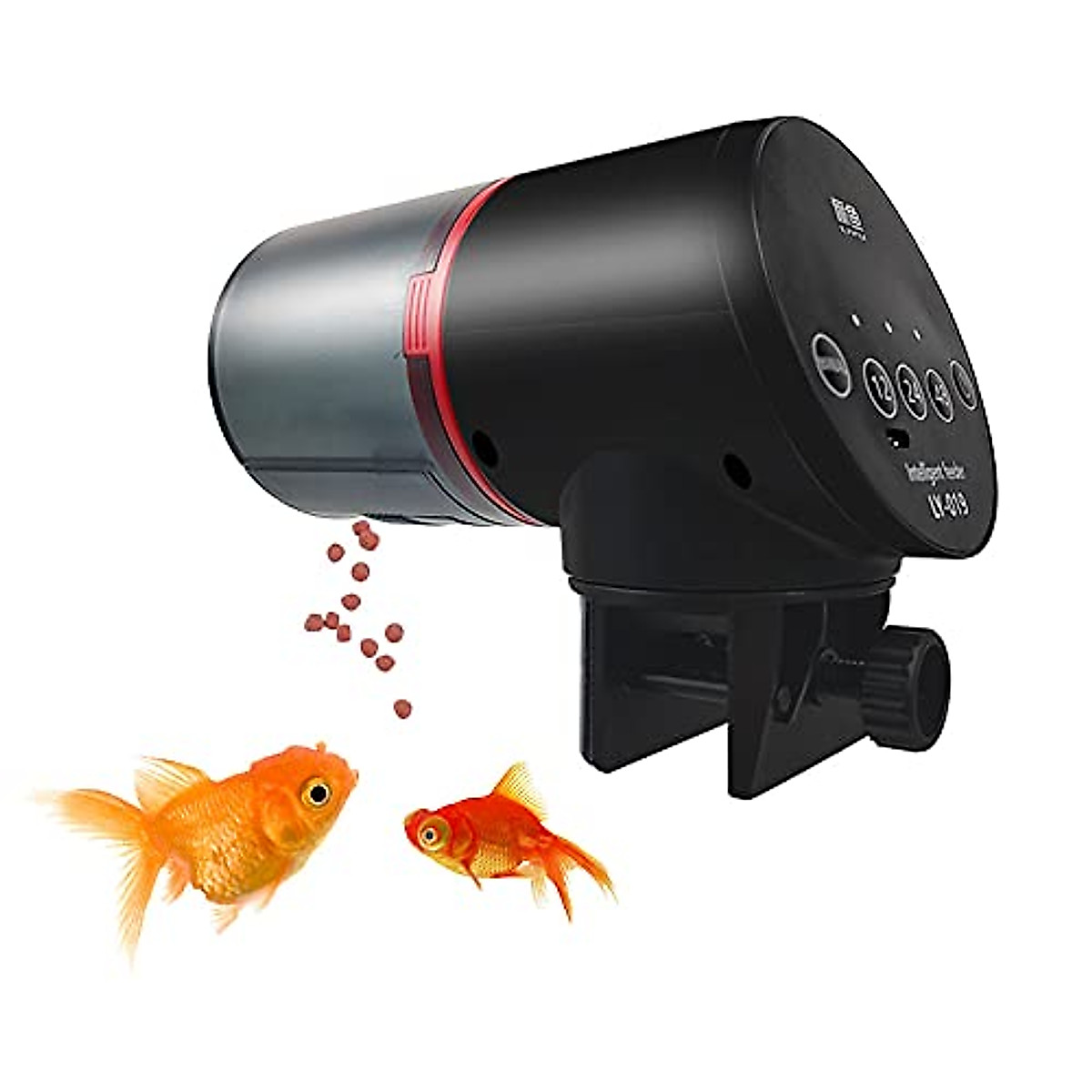 Moisture-Proof Electric Auto Fish Food Feeder Timer Dispenser for Aquarium or Fish Tank, Auto Feeding on Vacation or Holidays，USB Rechargeable (LY-019)