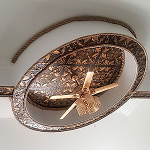 From Plain To Beautiful In Hours 218 Golden Prague PVC 2' x 2' Glue-up or Lay-in Ceiling Tile (Covers / 100 sq.ft), Antique Gold, 25 Piece