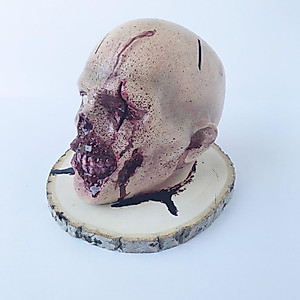 Horror Skeleton Knife Stand, Halloween Skull Kitchen Knife Block, Kitchen Storage Head Holder, Kitchen Fruit Storage Rack Ornament, Party Fruit Storage Rack Ornament (Khaki)