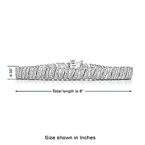 NATALIA DRAKE 1/4 Cttw Diamond S link Tennis Bracelet for Women in Rhodium Plated 925 Sterling Silver Color I-J/Clarity I2-I3
