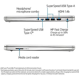 2022 New HP Flagship 14 Laptop: 14" FHD IPS Display, Dynamic 4-Core Intel i3-1125G4(Upto 3.7GHz), 8GB RAM, 256GB SSD, UHD Graphics, Backlit-KYB, FP-Reader, WiFi, Fast Charge, HDMI, USB-C, Win10S, TF