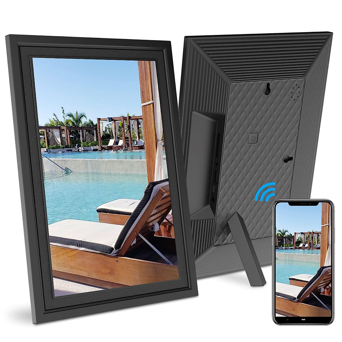 Sungale CPF1068+ Upgraded 10.1" Digital Signage, Faster Hardware, New Frame Design, Auto-Rotate, 16GB, APP Control, Horizontal/Vertical, Wall/Desk Mount, Promote Business, Products, Services, Events