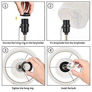 HAITRAL Bedside Table Lamp - Small Nightstand Lamp with Marble Base, Lamp for Bedroom, Office, Girls Room - Gold