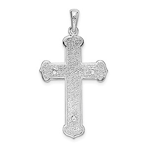 Diamond2Deal 925 Sterling Silver Budded Crucifix Pendant