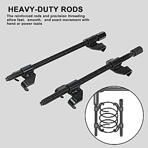 Fekuar 15" 380MM Coil Spring Compressor Tool, Heavy Duty Auto Suspension Compression Remover Installer Tool Set of 2 Black