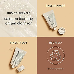 Honest Beauty Calm On Foaming Cream Cleanser | with Hyaluronic Acid + Phytosterols & Phospholipids + Amino Acids | 4 Fl Oz
