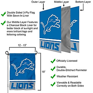 WinCraft Detroit Lions Double Sided Garden Flag