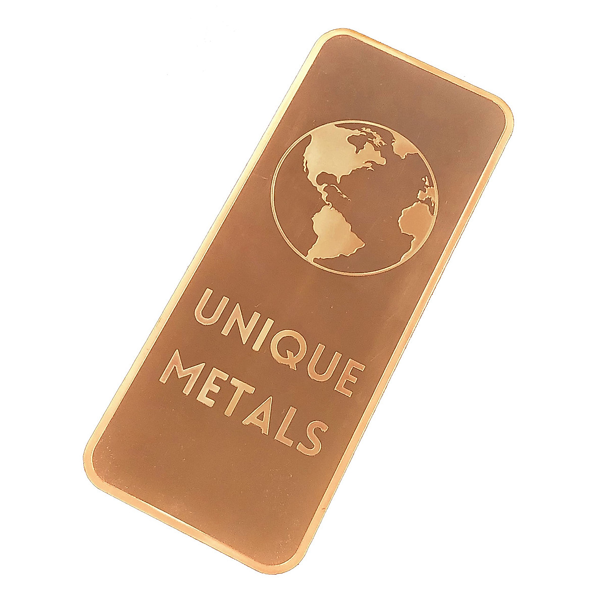 1 Pound .999 Pure Copper Bar Bullion with Element Design - Unique Metals