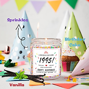 Homsolver 30th Birthday Gifts for Her Women, Happy 30th Birthday Decorations Candle Gifts Ideas-Limited Edition 1995 Handmade Candles (Vanilla Birthday Cake Scent with Sprinkles)
