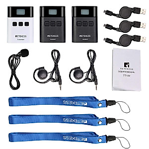 Retekess TT122 Church Translation System, Wireless Tour Guide System, One Key Mute, Crystal-clear Reception, Assistive Listening Devices for Court Interpretation(1 Transmitter 2 Receivers)